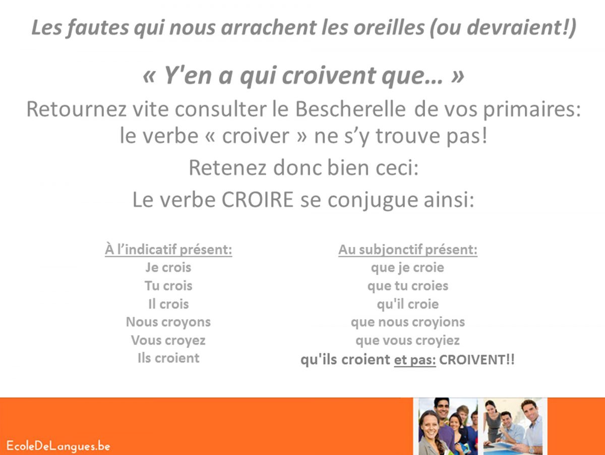 Le verbe Croire au présent – EcoleDeLangues.be