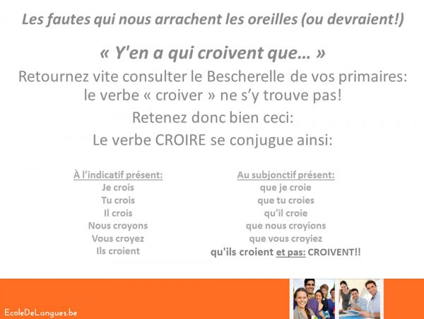 Le verbe Croire au présent - EcoleDeLangues.be